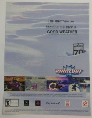 Whiteout Print Ad PROMO Art Poster Xbox PlayStation 2 PS2 PC Konami ...