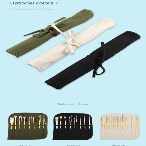 Roll Up Oil Paint Holder Watercolor Draw Pouch Brush Bag Pen Cases ...