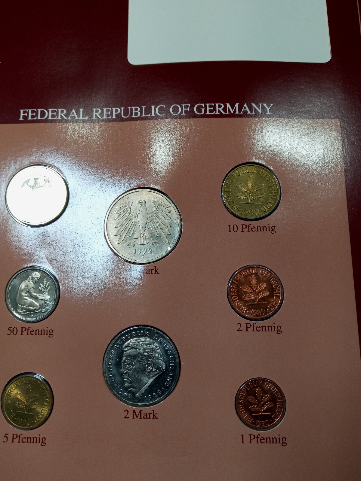 Coin Sets of all Nations Germany Mark / Pfennig unc 8pc coins 1989-1992 ...
