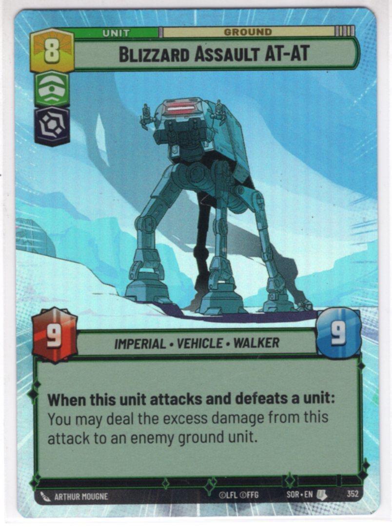 Star Wars Unlimited Foil Hyperspace Card #352 Blizzard Assault AT-AT ...