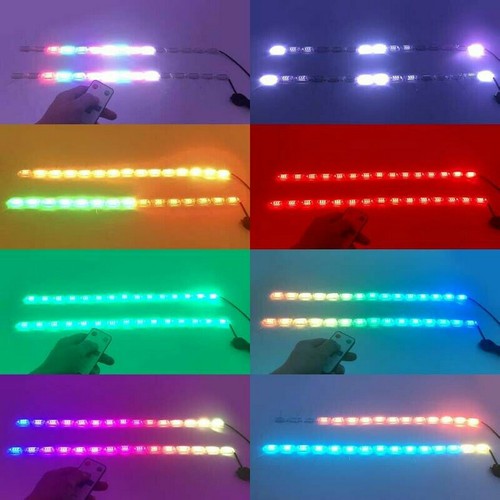 2x RGB LED Car Auto Switchback Strip Light Flexible Healight DRL Flow ...