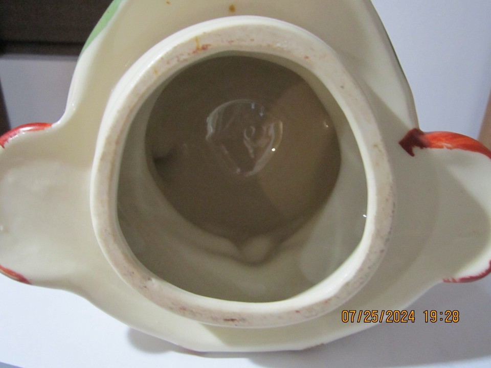 SHAWNEE GOLD SHAMROCK SMILEY COOKIE JAR with RED HAIR and FACTORY ...