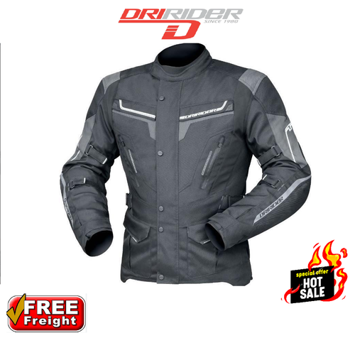 DriRider APEX 5 motorcycle jacket black/grey NEW rrp$289 Motorbike Road ...