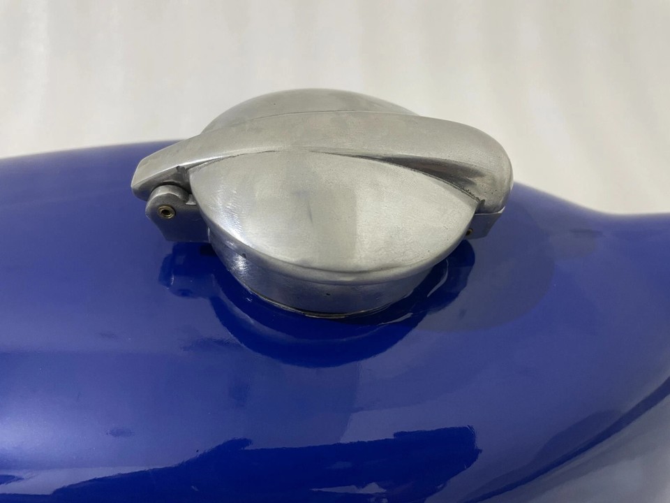 Bultaco Alpina Aluminum Alloy Blue & Silver Petrol Fuel Tank & Seat Pan ...