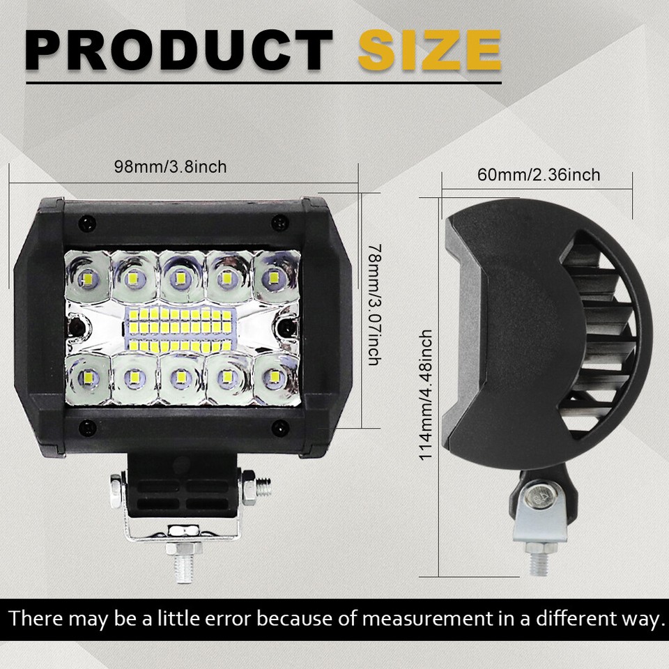 32inch + 4" LED work Light Bar Spot Flood Combo Offroad Driving For ...