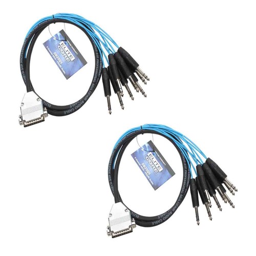 2 Elite Core 25-pin D-Sub to 8 TRS 1/4" Male Analog Breakout Snake ...