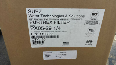 Genuine GE Purtrex PX05-29 1/4 0.5 Micron Suez Cartridge Filter (20 ...
