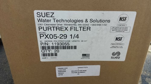 Genuine GE Purtrex PX05-29 1/4 0.5 Micron Suez Cartridge Filter (20 ...
