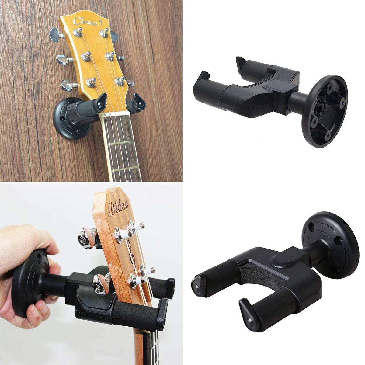 Guitar Hanger Wall Mount Holder Rack Hook Keeper Hanging Brackets Bass ...