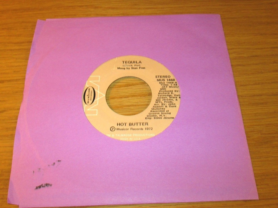 70's INSTRUMENTAL 45 RPM - HOT BUTTER - MUSICOR 1468 - "TEQUILA" + "HOT ...