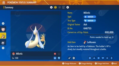 Shiny Milotic 6IVs Tera Type: Water Pokémon Scarlet and Violet | eBay