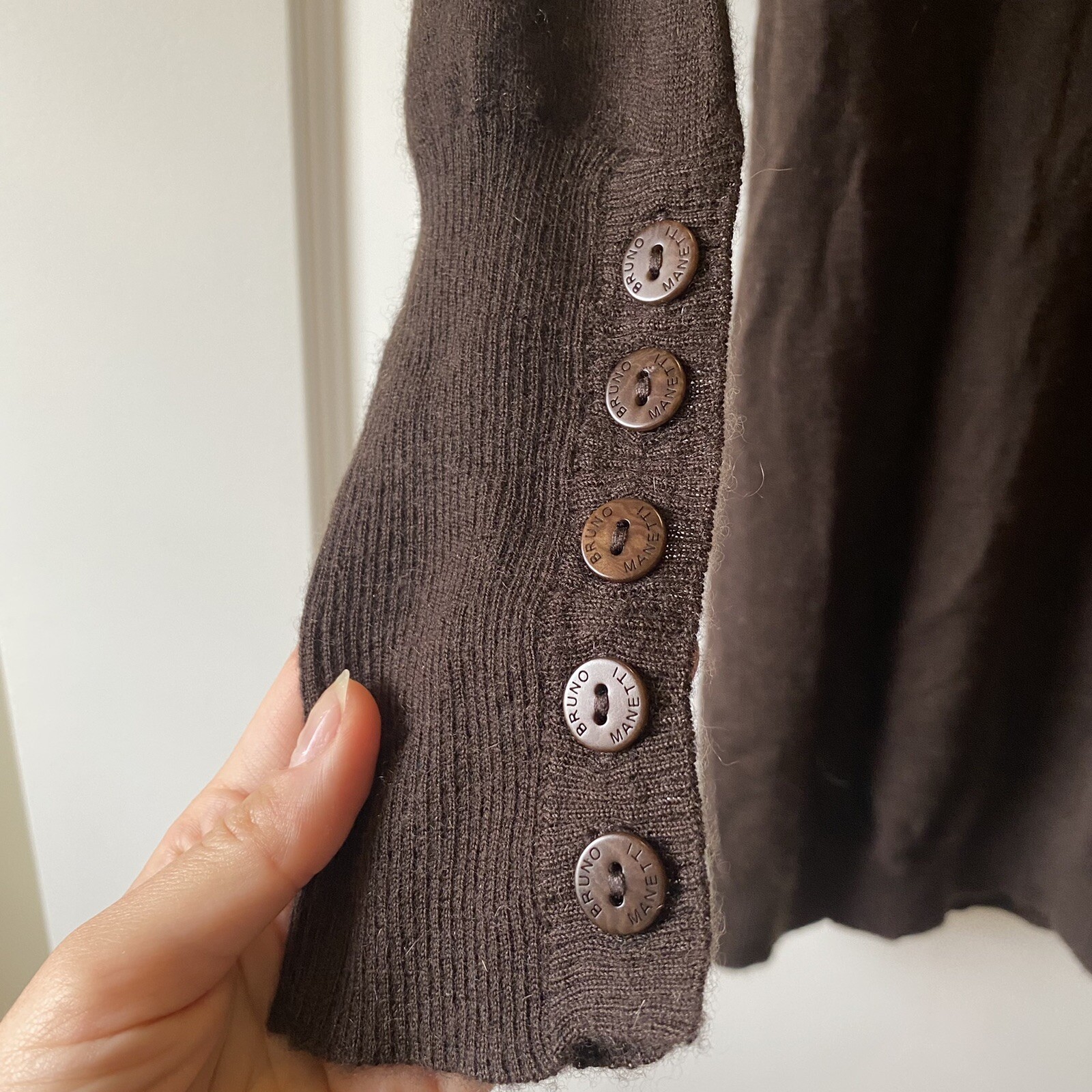 Bruno Manetti 100% Cashmere Long Brown Turtleneck Swe… - Gem