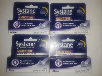LOT OF FOUR New Boxed Systane Nighttime Lubricant Eye Ointment Dry Eye ...