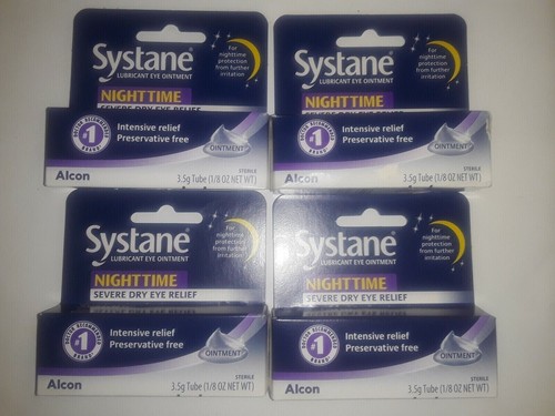 LOT OF FOUR New Boxed Systane Nighttime Lubricant Eye Ointment Dry Eye ...