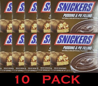 10x SNICKERS CANDY BAR Flavored Pudding & Pie Filling Dessert Mix 2 ...
