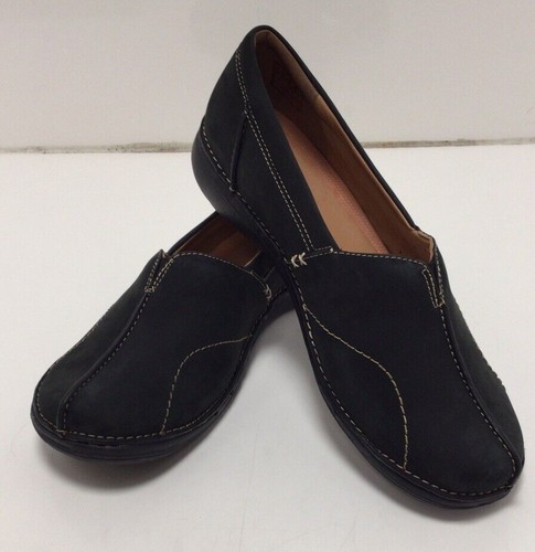 Clarks Womens Un Loop Stride Nubuck Laceless Slip-On Loafers Shoes US ...