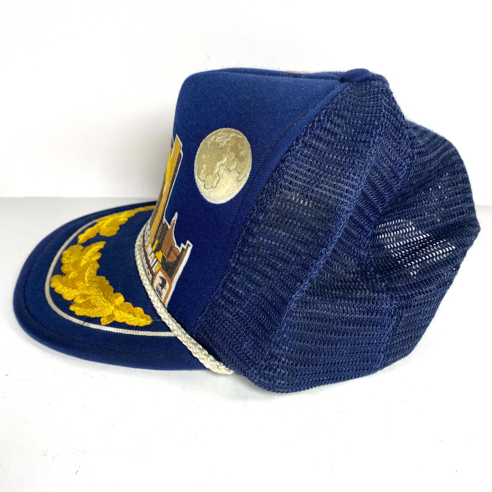 Vintage USPS Express Mail Eagle Navy Blue Foam Mesh T… - Gem
