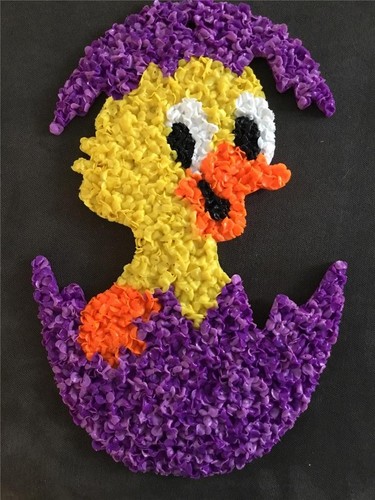 RARE EASTER BABY DUCK CHICK EGG MELTED PLASTIC POPCORN DECORATION NWT ...