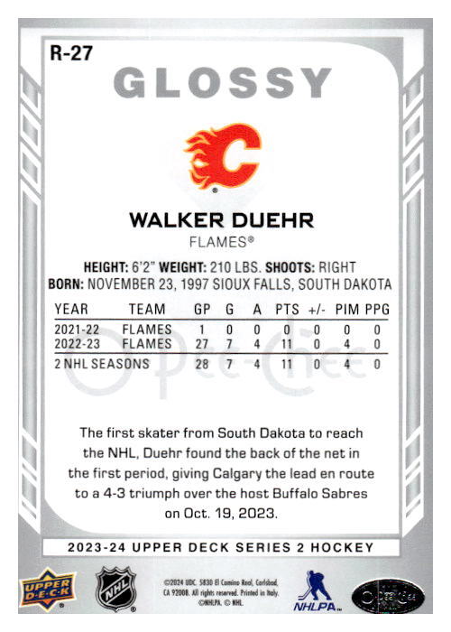 2023-24 Upper Deck #R-27 Walker Duehr O-Pee-Chee Glossy | eBay