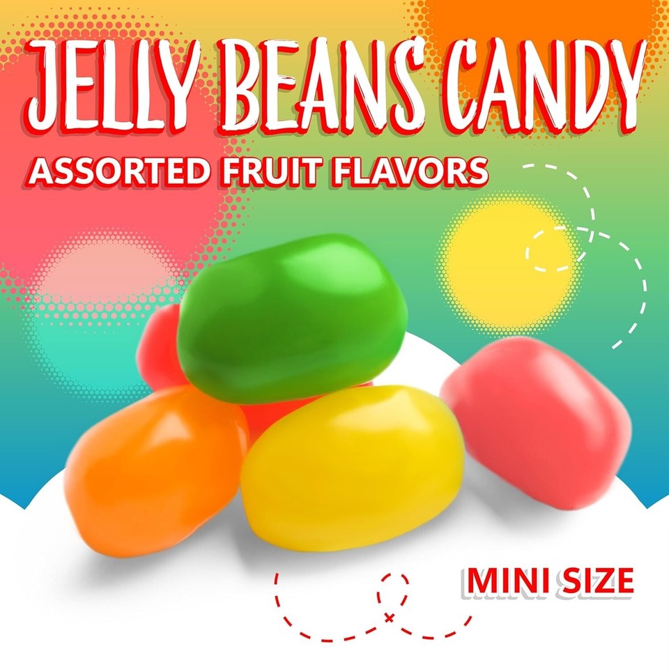 Tiny Jelly Beans, Assorted Fruit Flavored Candy (Mini Size), 3-Pound ...