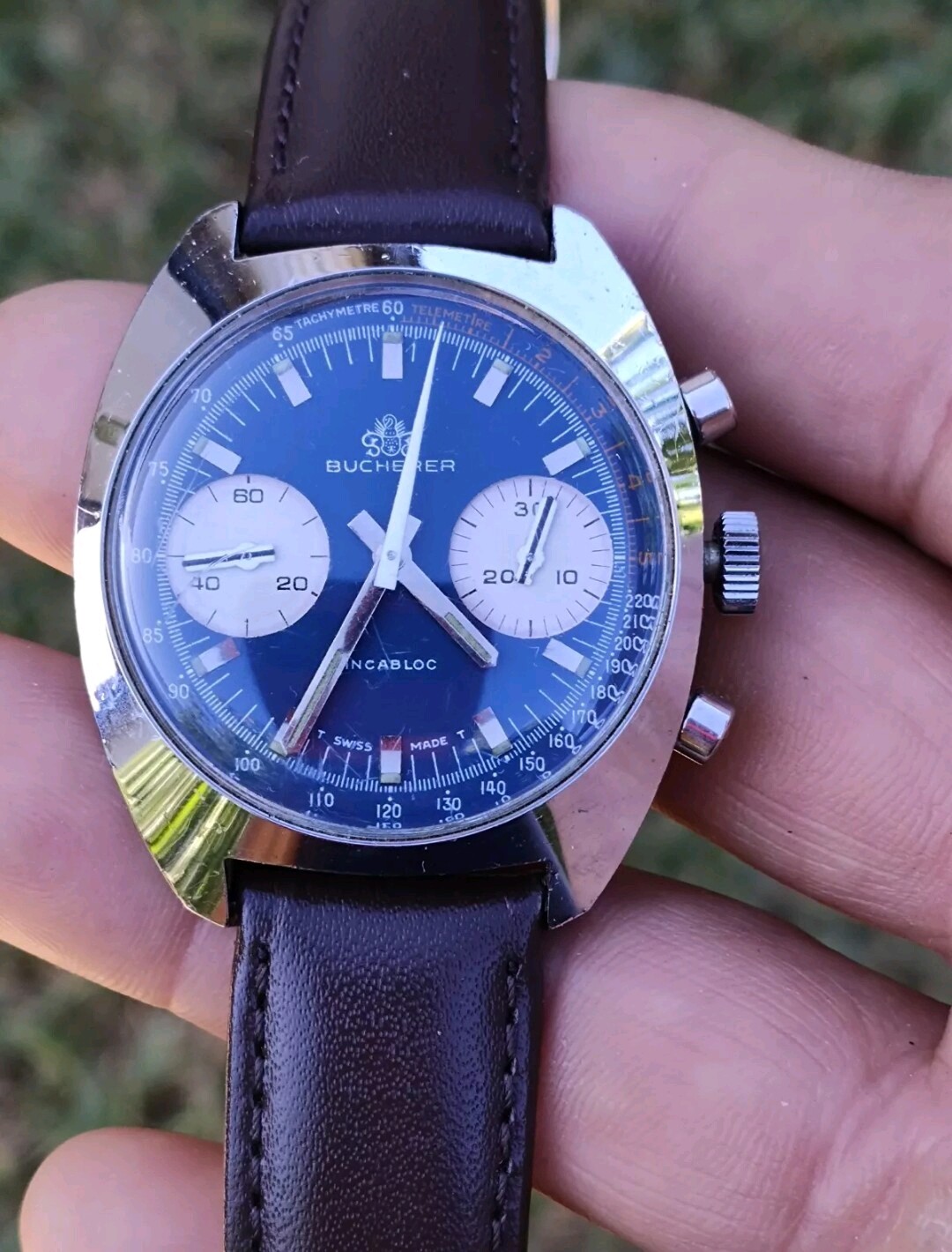 RARE VINTAGE BUCHERER CHRONOGRAPH WATCH, Cal 7733, VE… - Gem