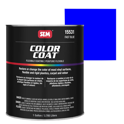 SEM Color Coat - Plastic & Vinyl Flexible Coating, Fast Blue, 1 Gallon ...