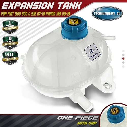 COOLANT EXPANSION TANK & CAP FOR FIAT 500 500C 312 2007-2018 PANDA 169 ...
