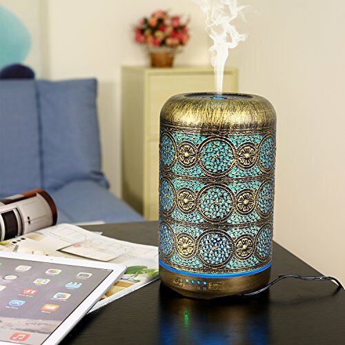 Metal Essential Oil Diffuser 7 Color Night Light Auto Shut Off Oils ...
