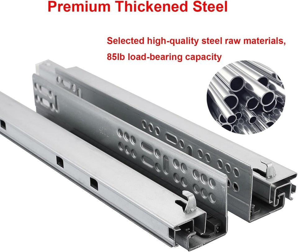 6 Pair of 22 In Soft Close Undermount Drawer Slides Full Extension ...