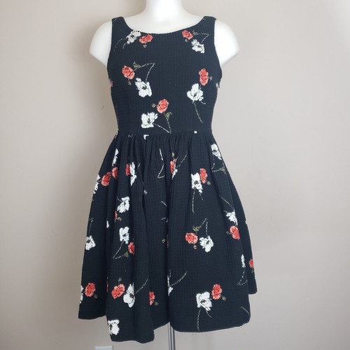 Topshop Kate Moss Black Floral Mini Fairy Cottage Sun Dress size 6 | eBay