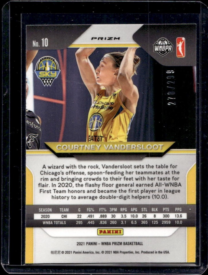 Courtney Vandersloot 2021 Panini Prizm WNBA #10 Red /299 | eBay