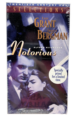 Notorious 1946 B&W (VHS, 1996) Alfred Hitchcock Cary Grant Ingrid ...