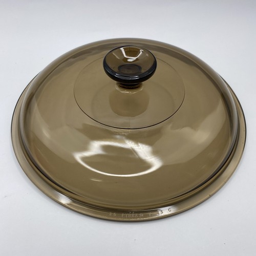 Vintage PYREX Corning Ware Visions Amber Replacement Lid V 33 C Round ...