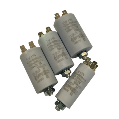 CAPACITOR - 80 UF 450v AC - 117mm x 53mm - Plastic with stud (M8 ...