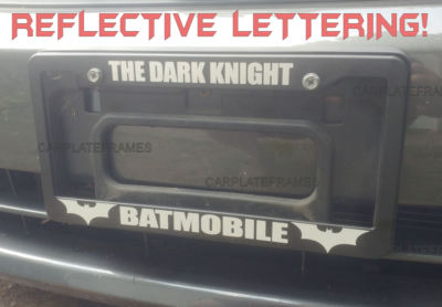 REFLECTIVE THE DARK KNIGHT BATMOBILE License Plate Frame | eBay