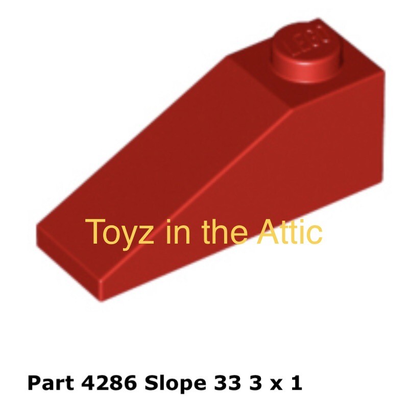 Lego 1x 4286 Red Slope 33 3 x 1 Town Classic | eBay