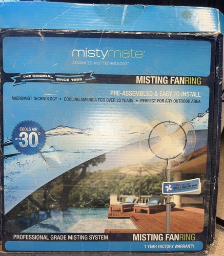 Misty Mate Misting Fan Ring Kit Attachment turns a fan into a misting ...