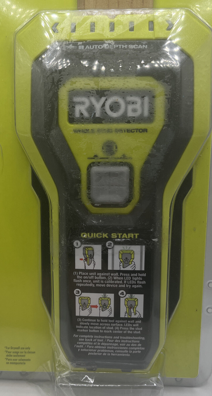RYOBI ESF5002 Whole Stud Finder Auto Depth Scan Tech Hand-Held.OPEN BOX ...