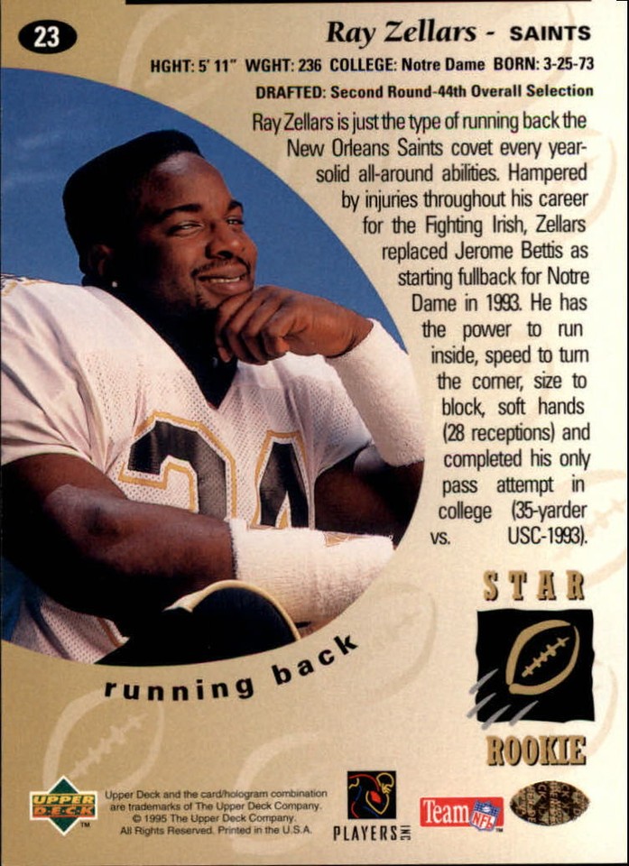 1995 Upper Deck #23 Ray Zellars RC | eBay