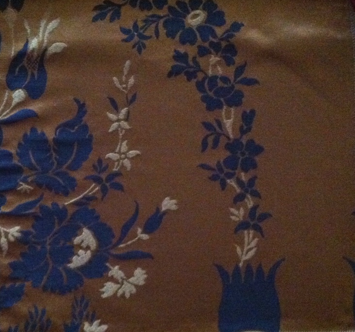 SCALAMANDRE Meuse Ornamental La Dolce Vita Lampas Blue Gold Remnant New ...