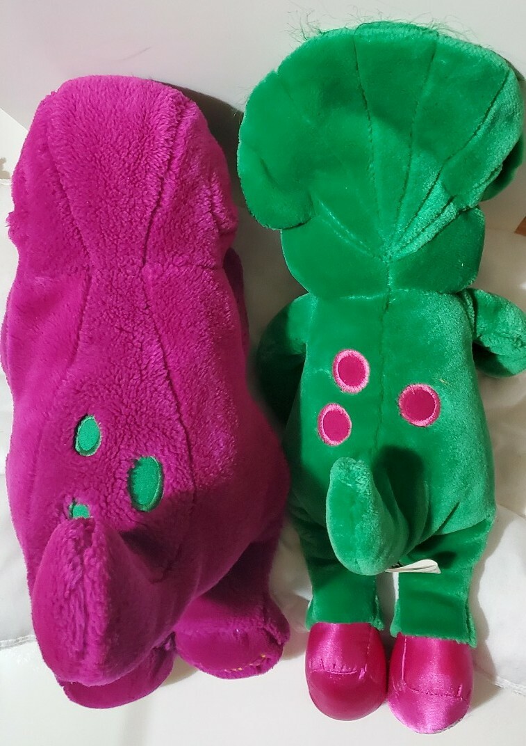 Barney Hand Puppet Vintage 1992 14” and Baby Bop 12” Plush Stuffed ...