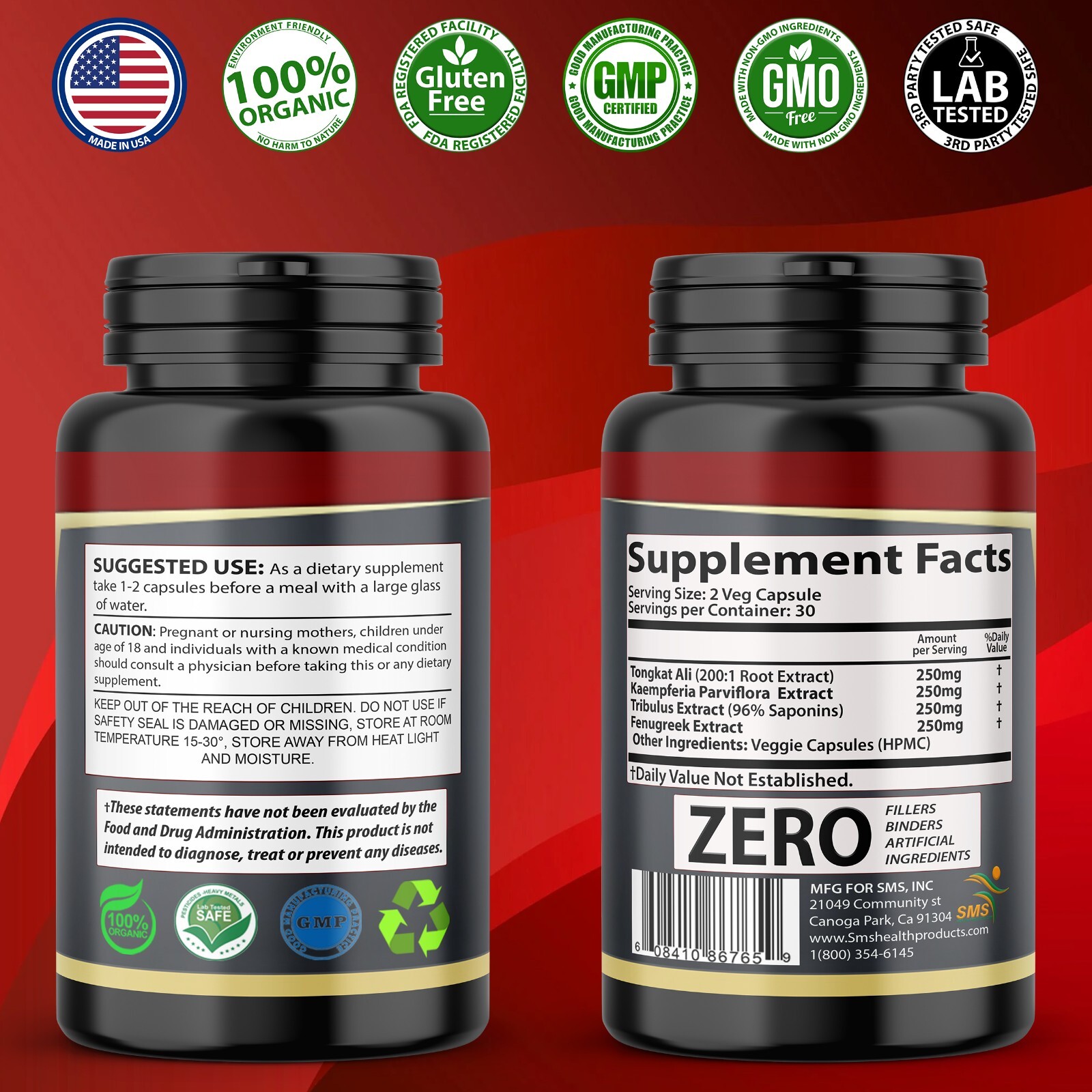 Testosterone Booster Test Men Stamina Energy Performance Pill 60 ...