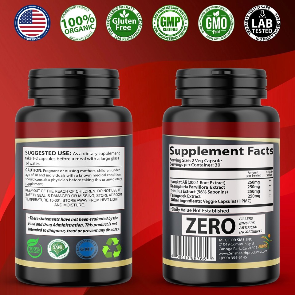 Testosterone Booster Test Men Stamina Energy Performance Pill 60 ...