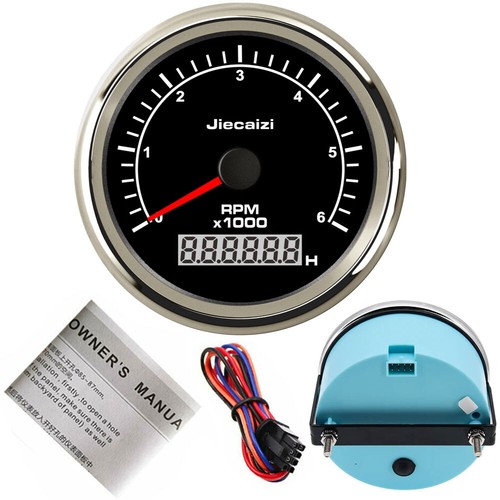85mm 3-3/8" Waterproof Tachometer 6000RPM Engine Tachometer 7 Colors ...