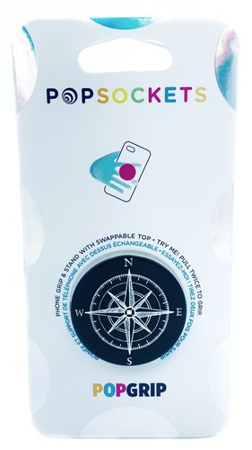 PopSockets Compass Black Phone Holder Grip PopSocket Pop Socket PopGrip ...