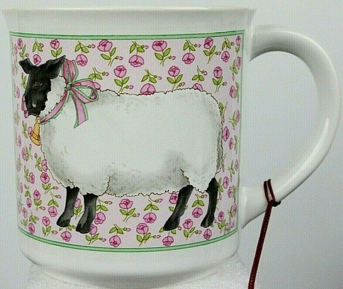 Sheep Coffee Mug/Cup By The Creative Circle 11 oz. "Country Pink ...