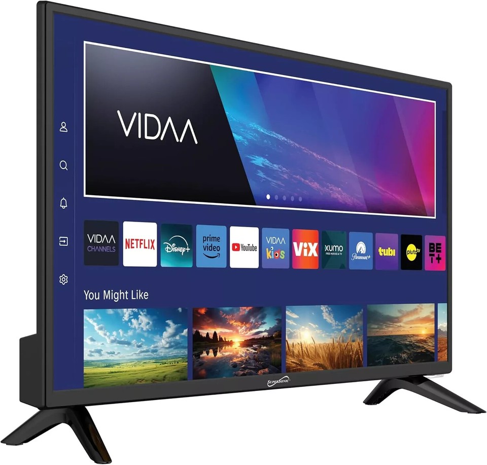 Supersonic SC-2426SDVD 24-inch Smart AC/DC LED TV, w DVD Player 1080 W ...