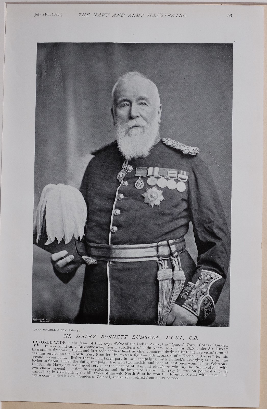 1896 Guerre des Boers Era Sir Harry Burnett Lumsden | eBay