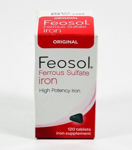 07/2025 Feosol ORIGINAL Ferrous Sulfate 65mg High Potency IRON 120 ...
