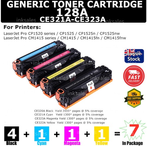 7x CE320A - CE323A 128A Toner for HP Laserjet CM1415 CP1525nw CP1525 ...
